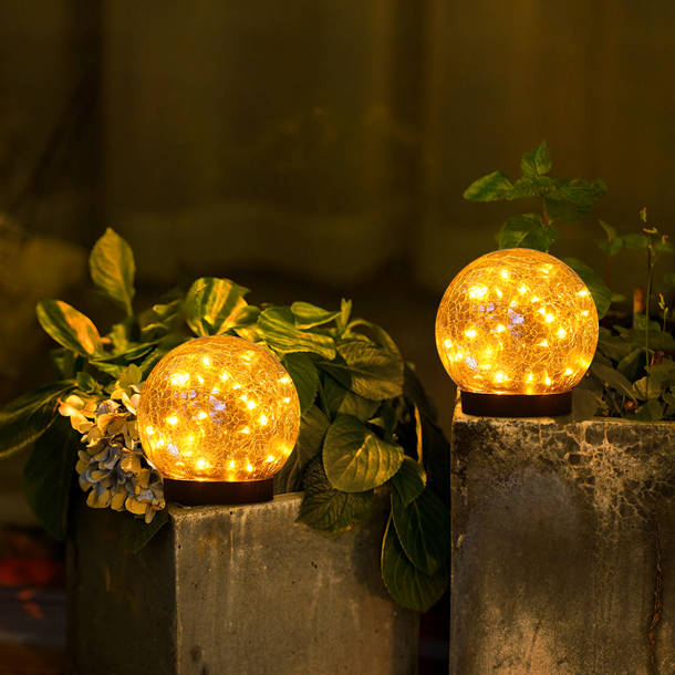 HEDAQI Glass Low Voltage Solar Powered Integrated LED Glass Pathway Light & Reviews - Wayfair Canada